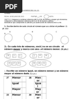 Prueba Numeros Ordinales | PDF
