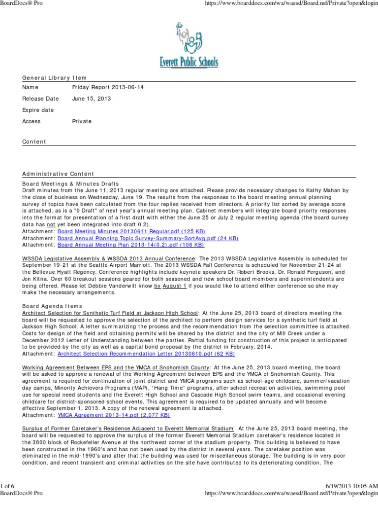 Friday Report 14 June 2013 | PDF | Test (Assessment) | Secondary School