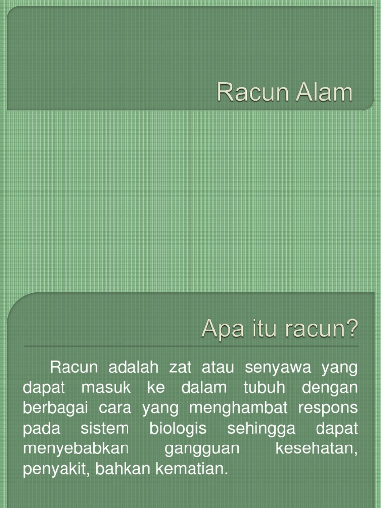 Racun Alam | PDF | Kesehatan Holistik
