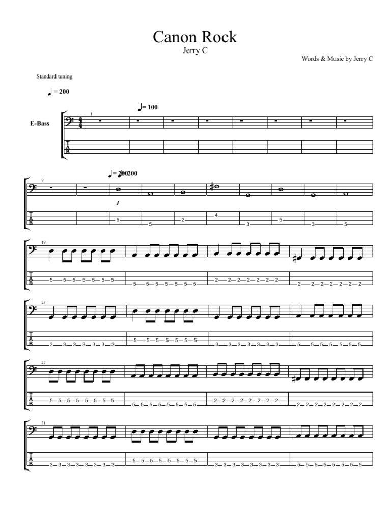 Canon (Bass) | PDF | Pachelbel's Canon | Musical Compositions