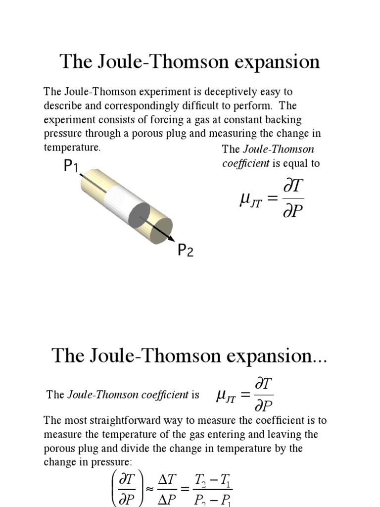 Joule Thomson Experiment | PDF