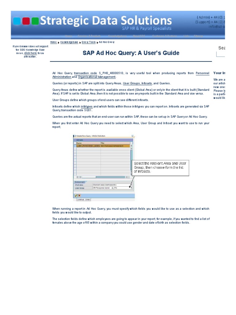 SAP HR - Ad Hoc Query | PDF | Parameter (Computer Programming) | Computing