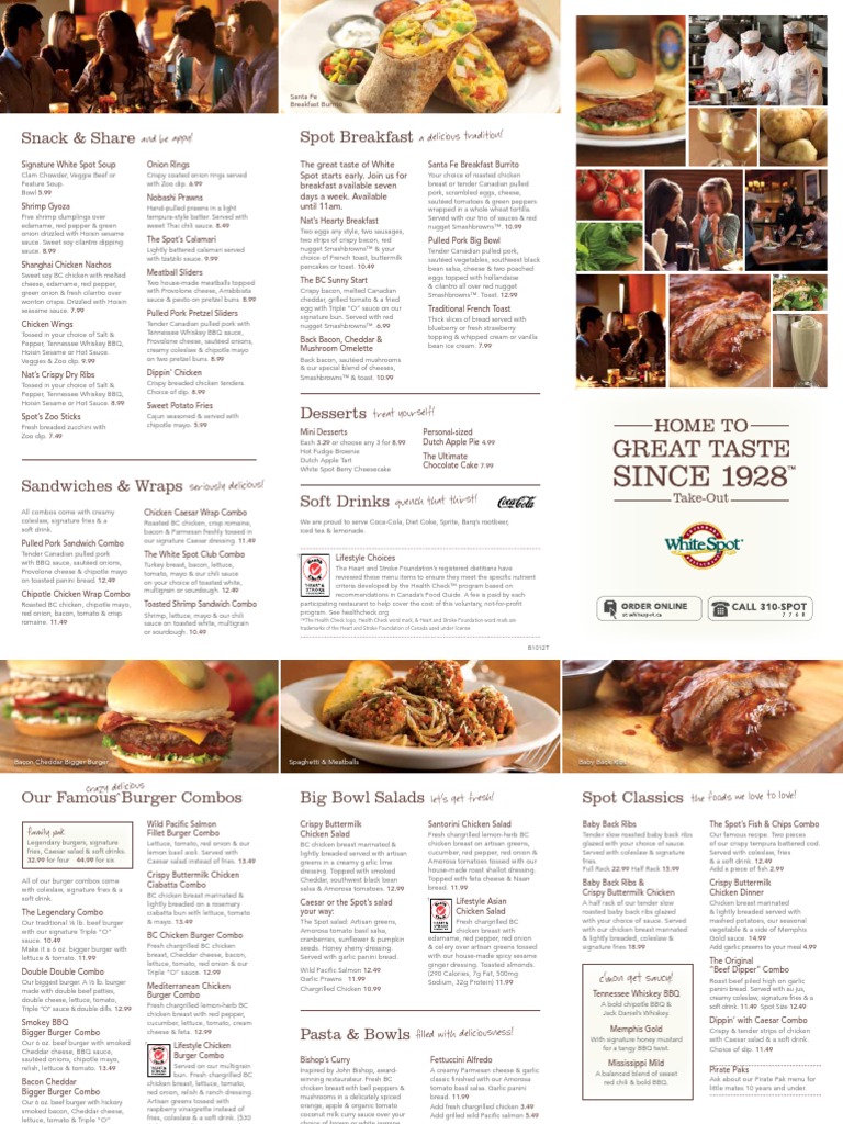 WSPT12 Core Menu Takeout - BC - Web | PDF | Cooking, Food & Wine