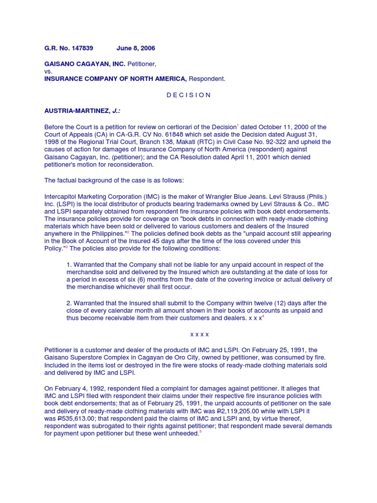 Insurance Cases Batch 2 | PDF | Insurance | Legal Concepts