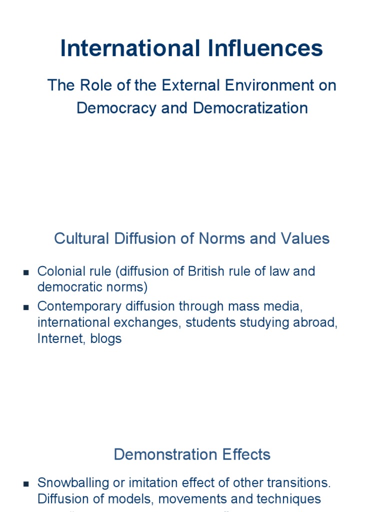 International Influences: The Role of The External Environment On ...