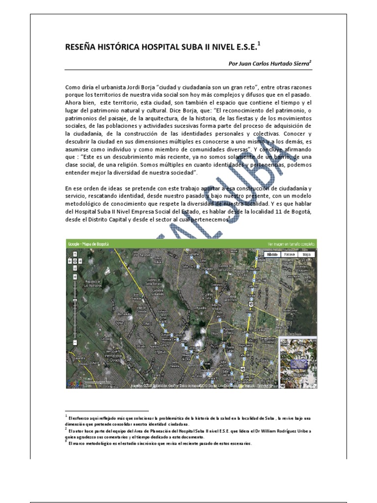 La historia del Hospital Suba II Nivel E.S.E.: Del surgimiento de la ...