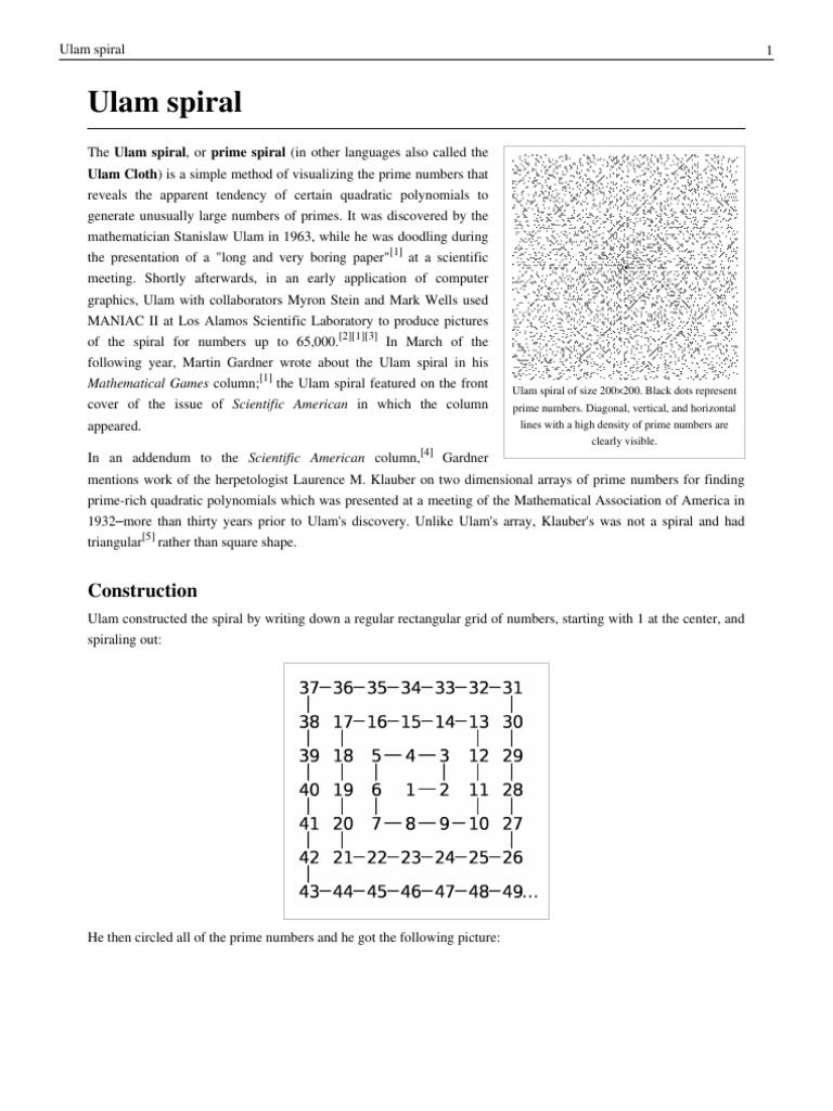 Ulam Spiral | PDF | Numbers | Number Theory