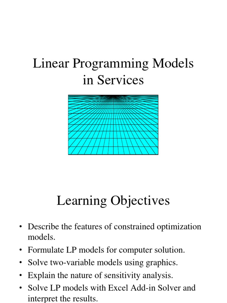 Linear Programming Models in Services | PDF | Systems Analysis | Operations Research