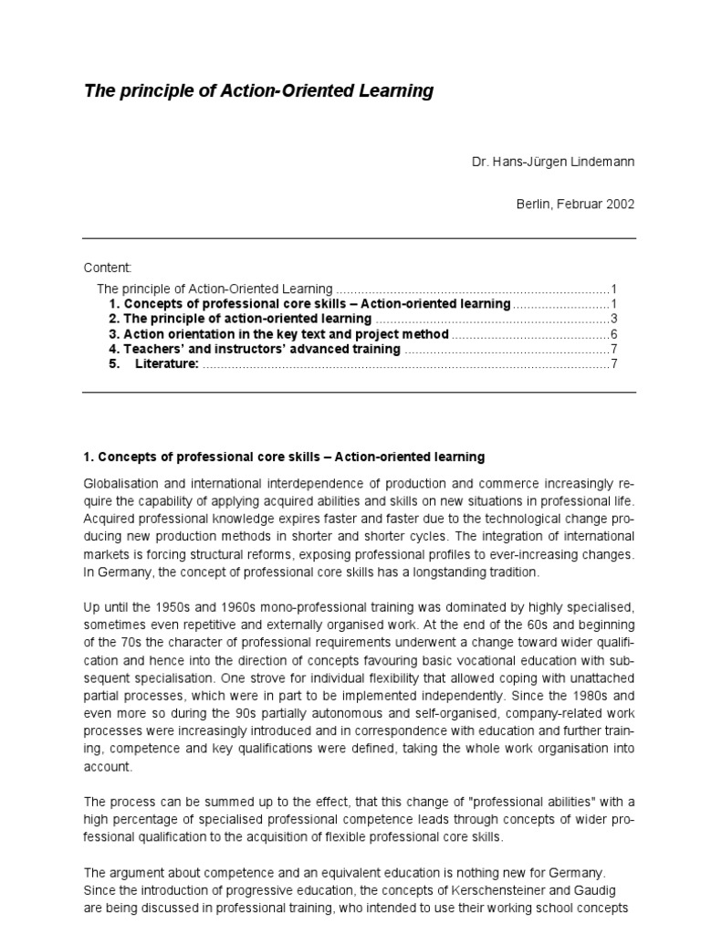 Action Oriented Learning | Competence (Human Resources) | Learning