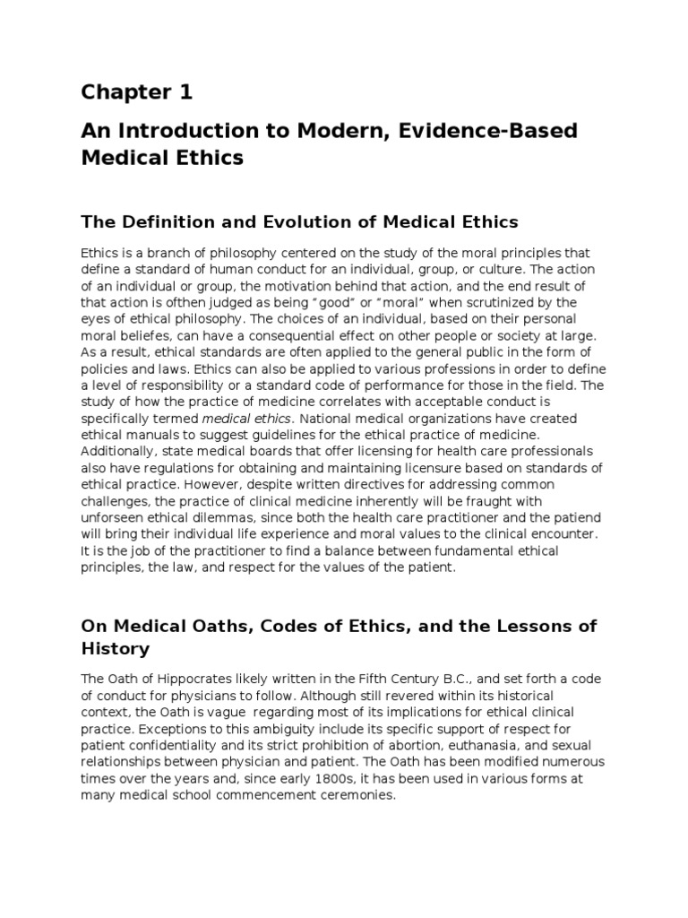 Evidence-Based Medical Ethics Cases For Practice-Based Learning | Download Free PDF | Medical ...