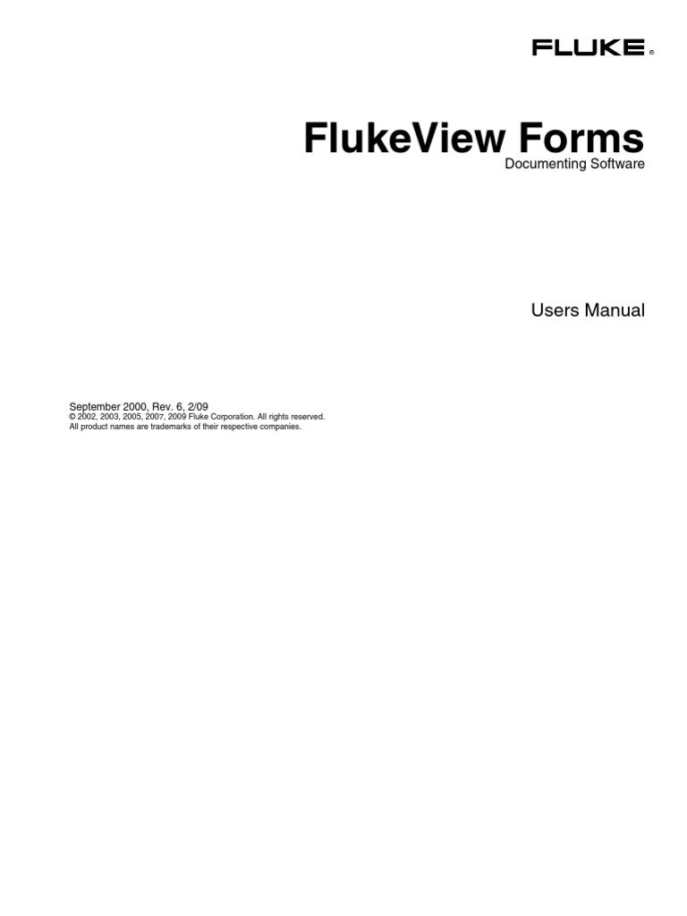 Fluke View Forms Manual | PDF | Databases | Personal Computers