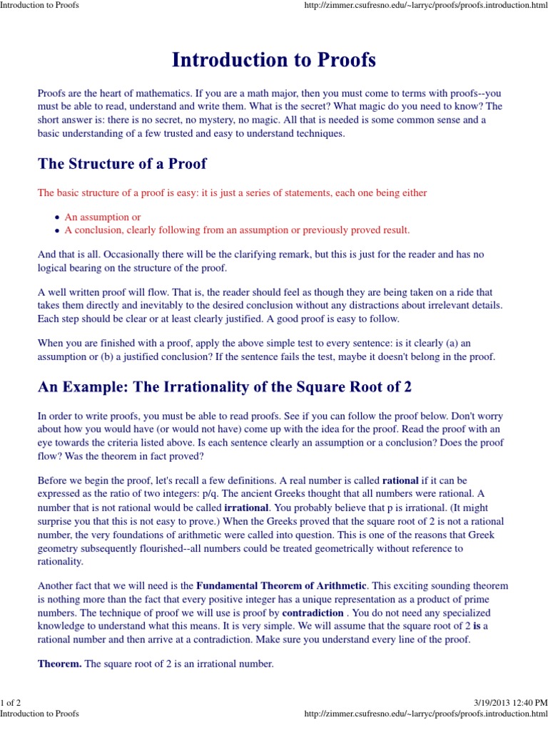 How To Write Proofs | PDF | Mathematical Proof | Prime Number