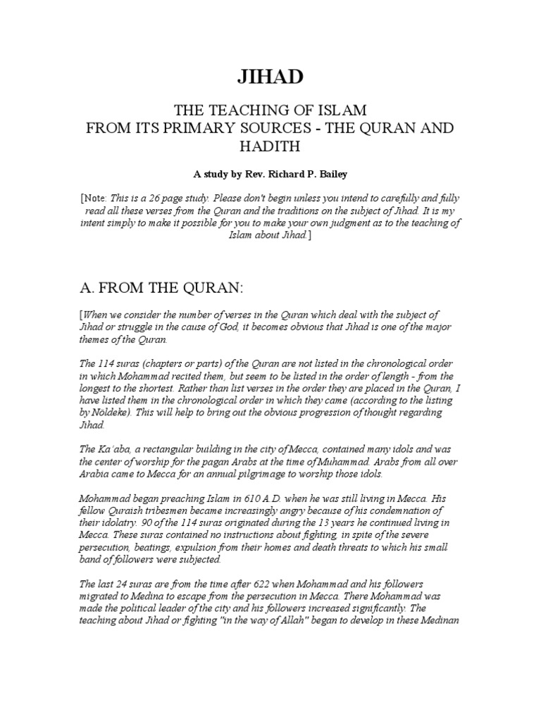 JIHAD in Quran and Sunnah | PDF | Muhammad | Quran
