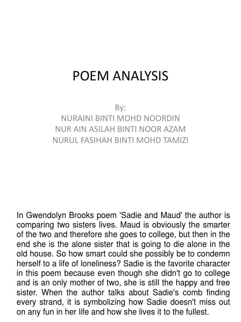 Poem Analysis | PDF | Poetry