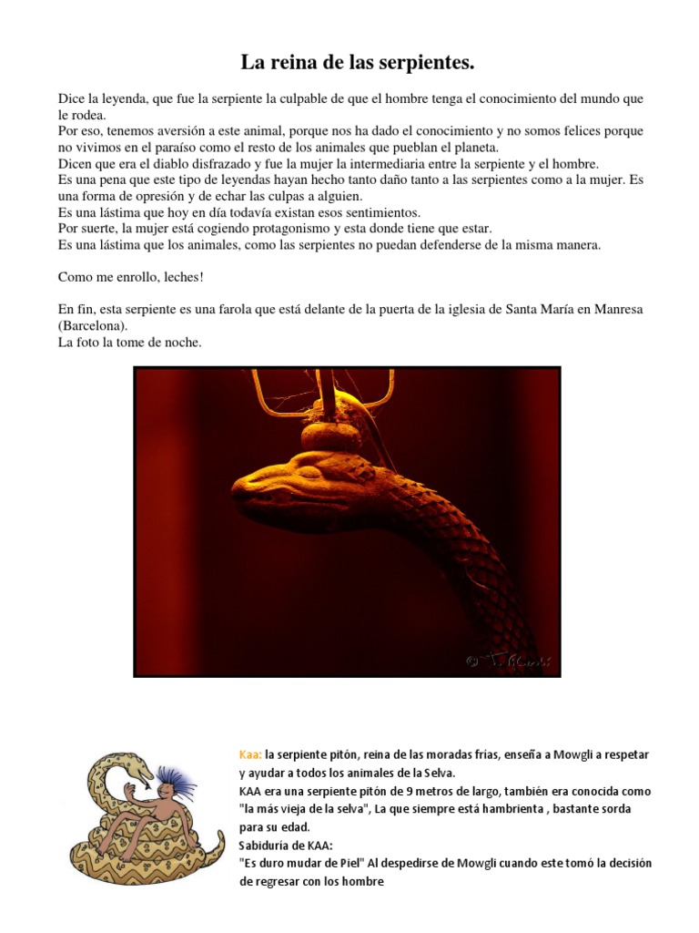 La Reina de Las Serpientes | PDF | Continuar | Serpiente
