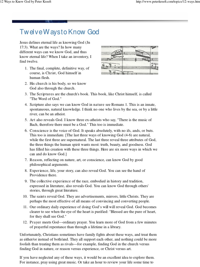 12 Ways To Know God | PDF | God | Eternal Life (Christianity)