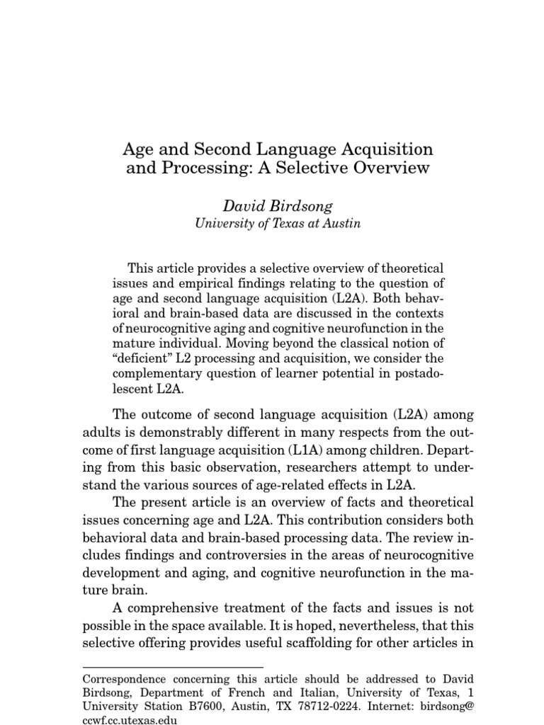 Second Language Aquisition | PDF