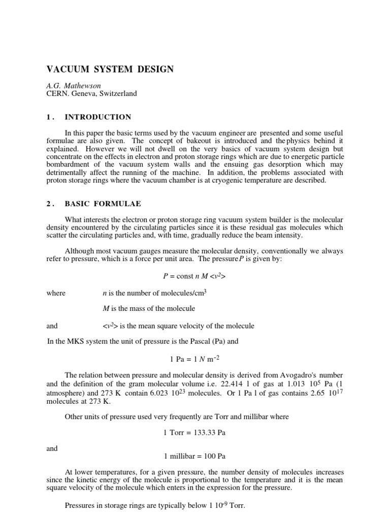 Vacuum Design | PDF | Teaching Methods & Materials | Science & Mathematics