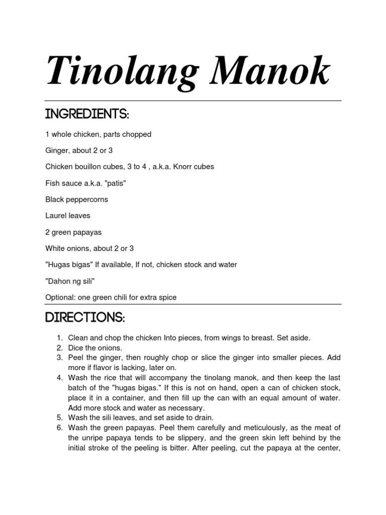 Tinolang Manok Recipe | Philippine Cuisine | Chili Pepper