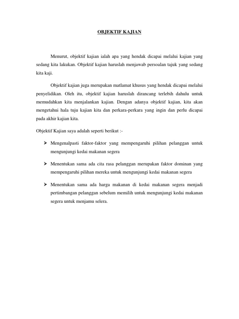 Objektif Kajian PA PBS STPM BARU | PDF