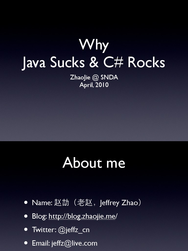 Why Java Sucks And Csharp Rocks Pdf C Sharp Programming Language Scala Programming