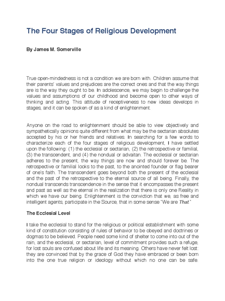 The Four Stages of Religious Development | PDF | Nondualism ...