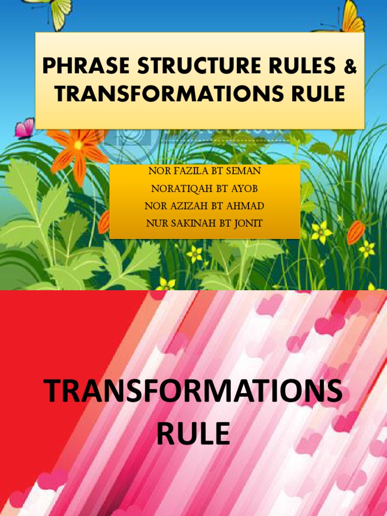 Phrase Structure Rules & Transformations Rule | PDF | Phrase | Semantic ...