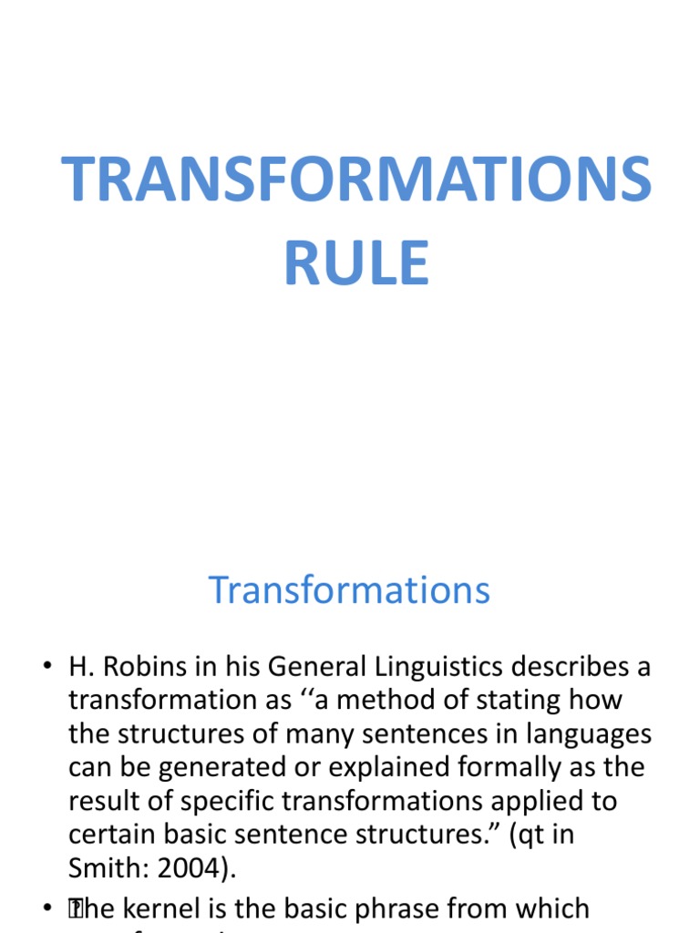 Transformations Rule | PDF | Philology | Language Arts & Discipline