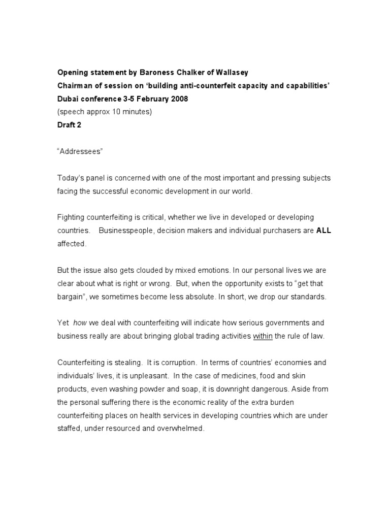 Baroness Lynda Chalker | PDF | Counterfeit | Copyright Infringement