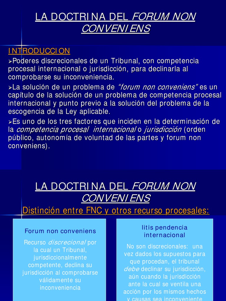 Doctrina del Forum Non Conveniens | PDF | Jurisdicción | Competencia (ley)