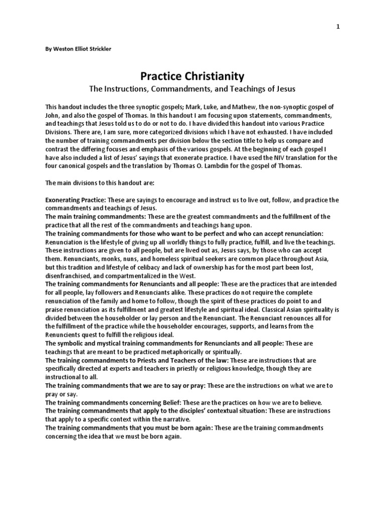 Practice Christianity: The Instructions, Commandments, and Teachings of ...