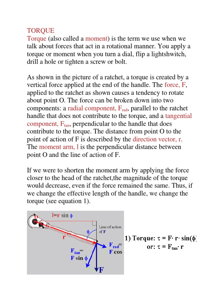 Torque Torque Moment | PDF | Torque | Power (Physics)