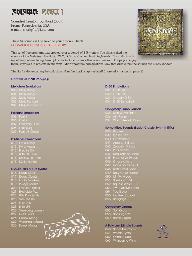 ENIGMA: Part 1 | PDF | Synthesizer | Sound Technology