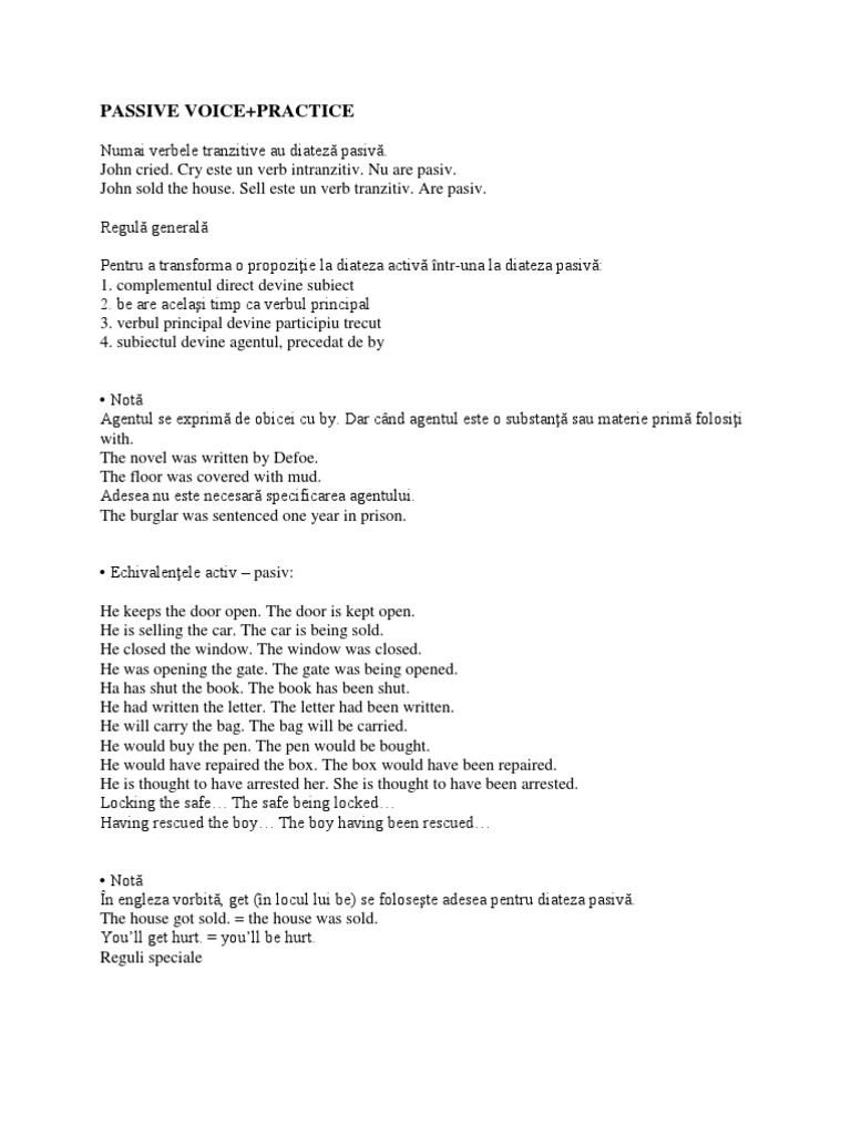 Passive Voice+Practice | PDF | Syntax | Onomastics