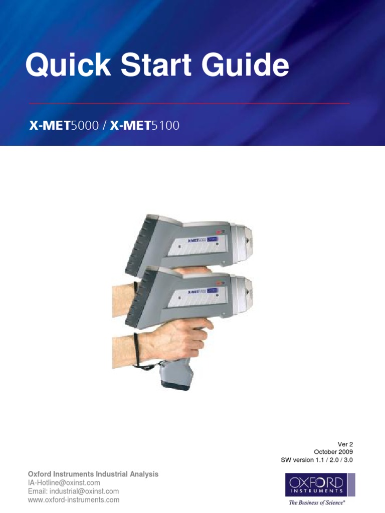 X-MET5000+5100 Quick Manual en Ver2 | PDF | Radiation Protection ...
