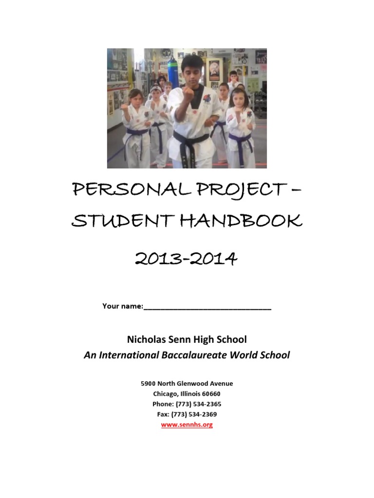 Personal Project - Student Handbook 2013-2014: An International ...
