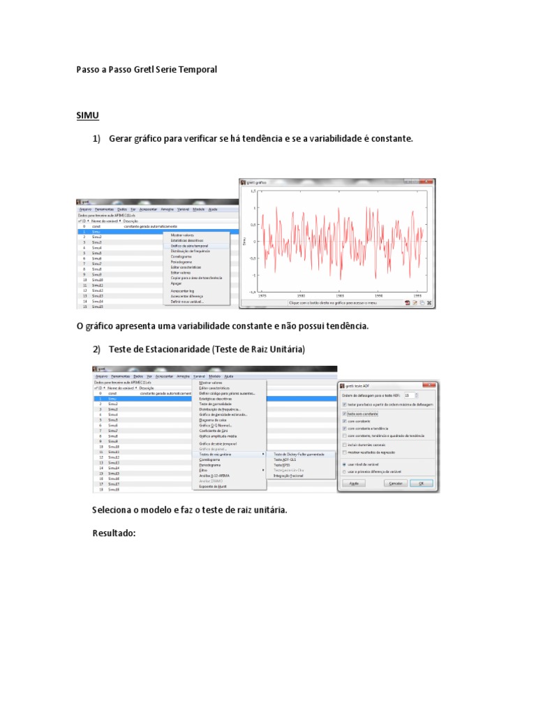 Passo A Passo Gretl Serie Temporal - Tutorial | PDF
