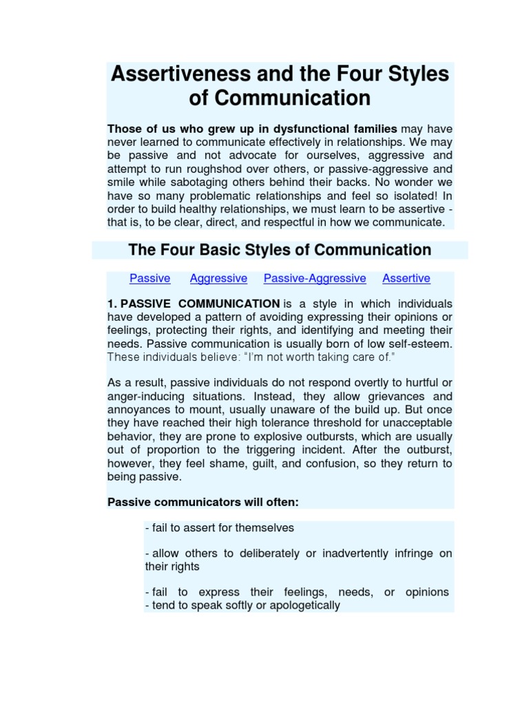 Understanding Communication Styles | PDF | Anger | Interpersonal ...