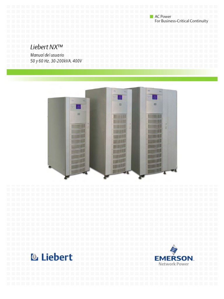 Liebert NX Manual de Instalacion PDF | PDF | Transformador | Batería ...