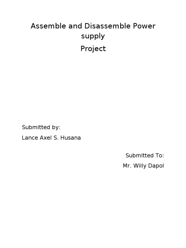 Assemble and Disassemble Powersupply 01 | PDF | Power Supply | Rectifier