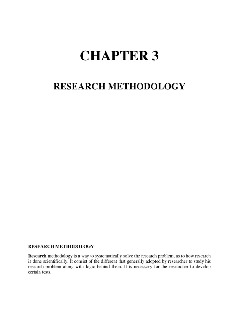 Chapter 3 Research Methodology Sampling Statistics Survey Methodology