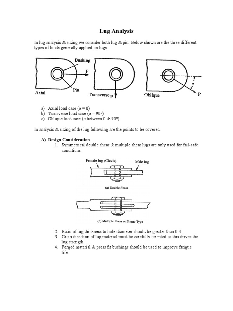Lug Analysis | PDF | Yield (Engineering) | Stress (Mechanics)