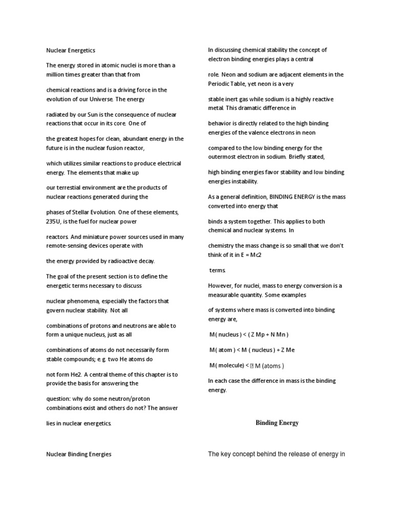 Nuclear Energetics | PDF | Binding Energy | Nuclear Physics