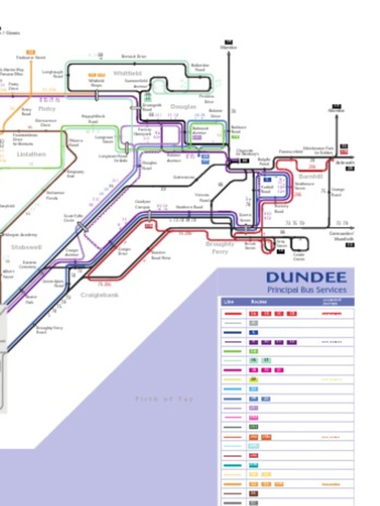 Dundee Bus Network Map From 30 June 2013 | PDF | Bus | Car