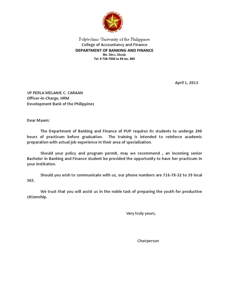 Practicum Recommendation Letter | PDF | Career & Growth | Business