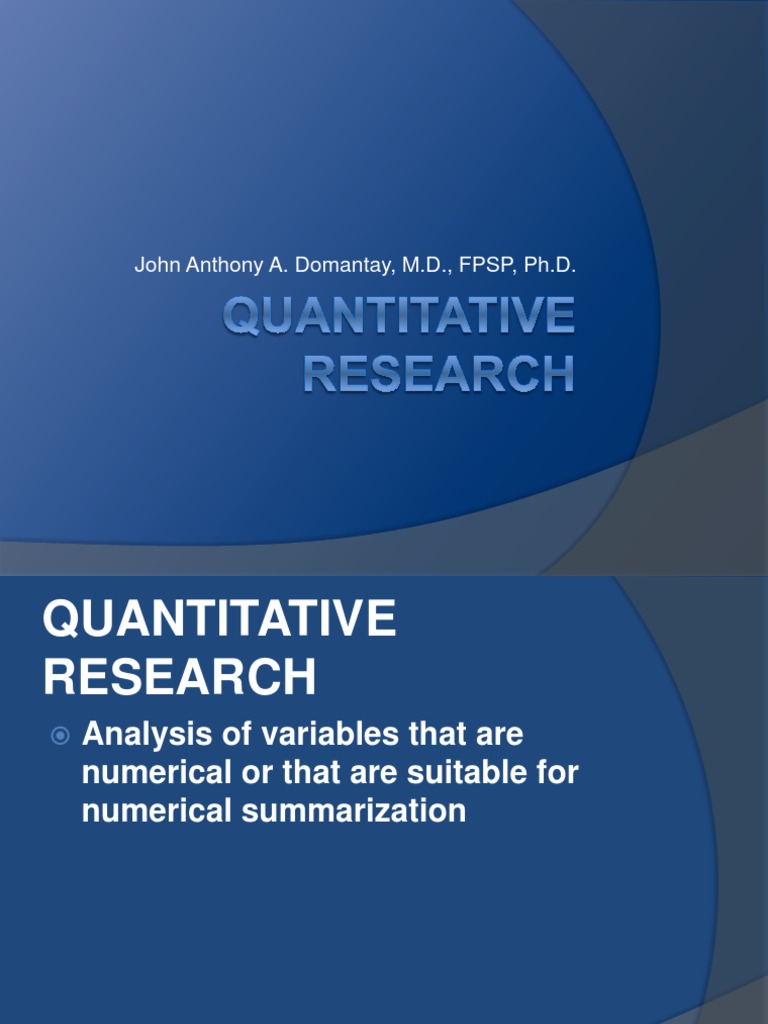 Quantitative Research | Download Free PDF | Cohort Study | Randomized ...