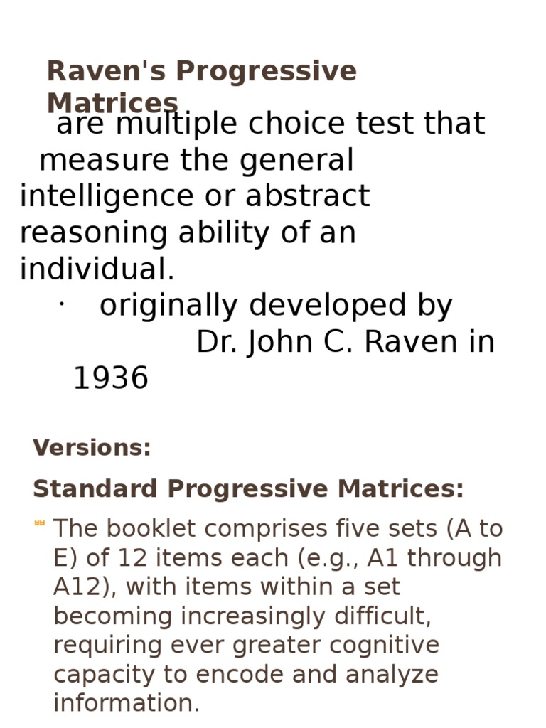 Raven's Progressive Matrices