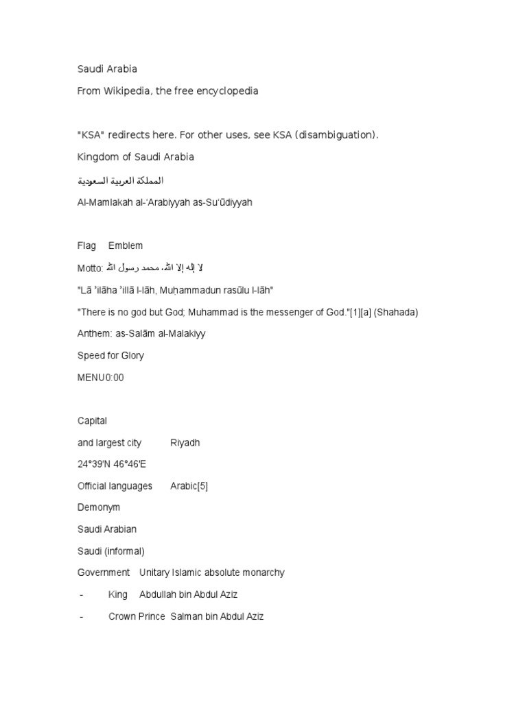 Saudi Arabia | PDF | Saudi Arabia | House Of Saud