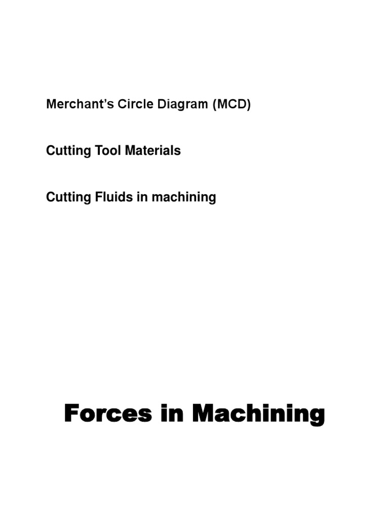 Merchant's Circle Diagram (MCD) Forces and Cutting Tool Materials | PDF ...