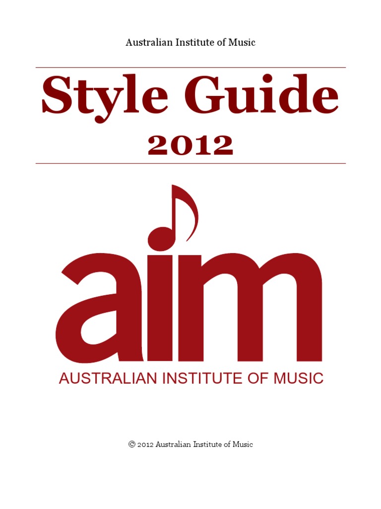 AIM Student Style Guide-364 | PDF | Chord (Music) | Citation